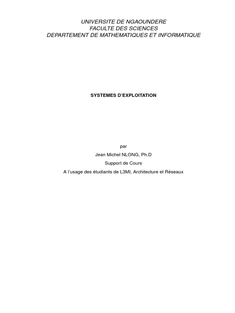 Cours Se l3 v2 | PDF | Système d'exploitation | Programme informatique
