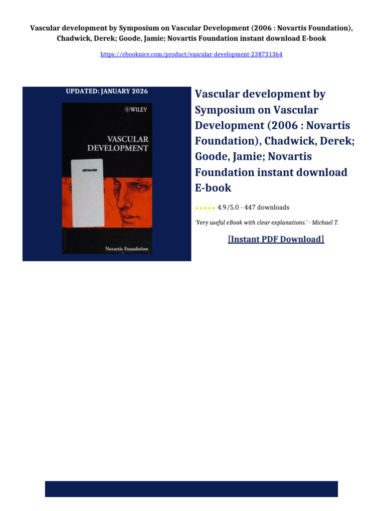 Vascular development by Symposium on Vascular Development (2006 ...