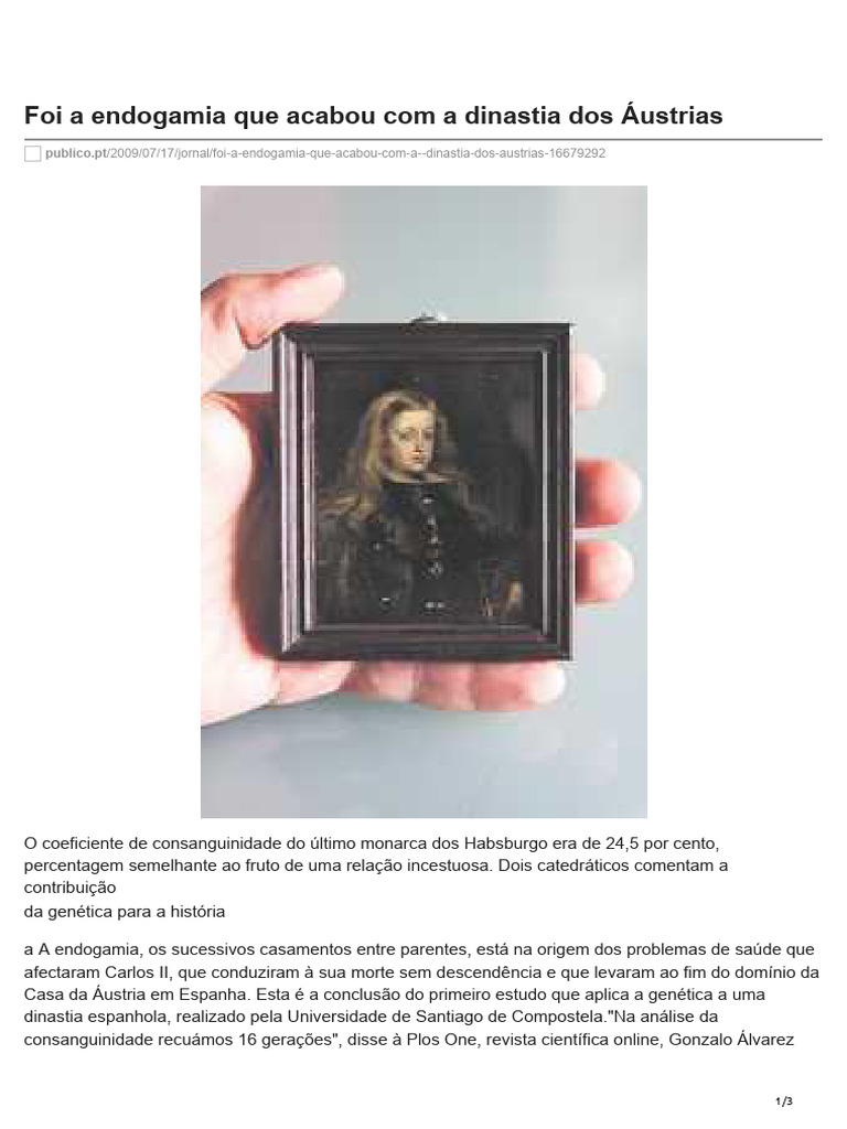 Publico - Pt-Foi A Endogamia Que Acabou Com A Dinastia Dos Áustrias ...