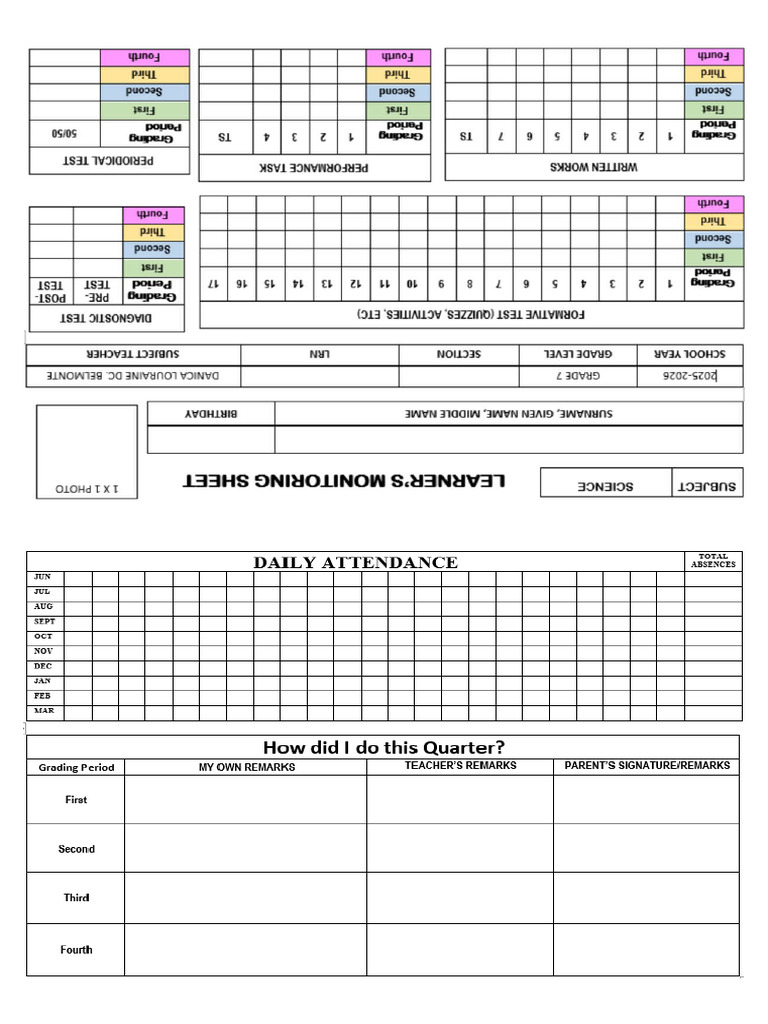 Learners Monitoring Sheet (1) | PDF