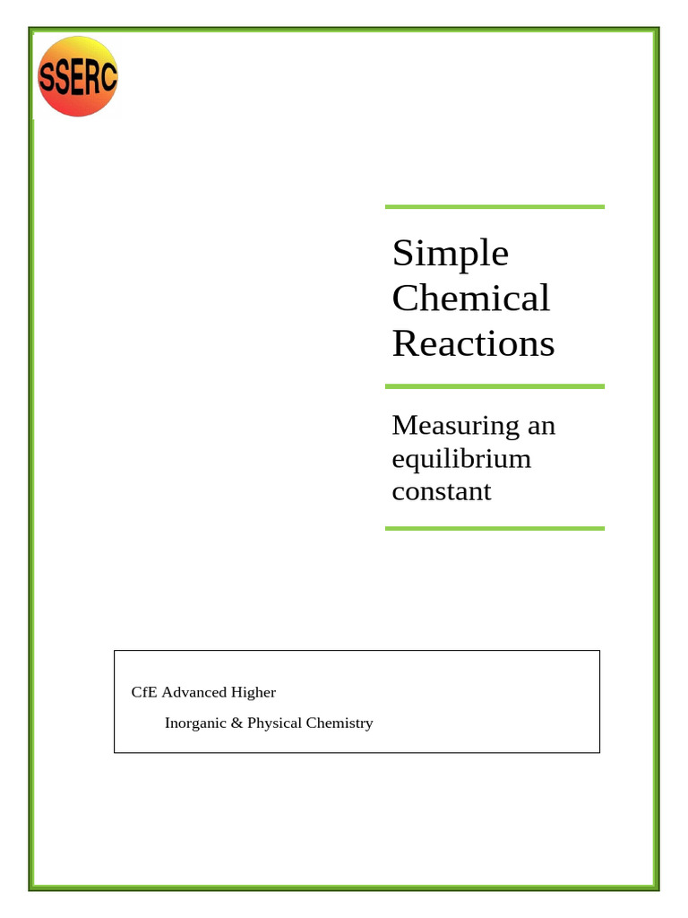 Measuring An Equilibrium Constant | PDF | Chemical Equilibrium | Titration