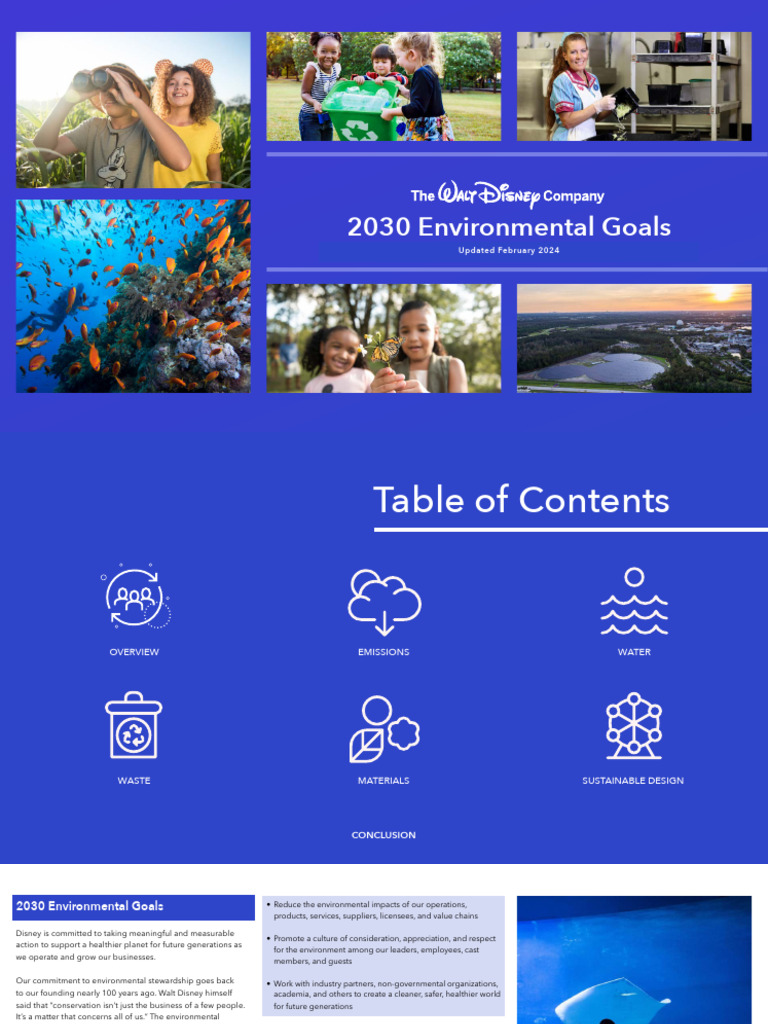 The WALT DISNEY Company - 2030 Environmental Goals White Paper | PDF ...