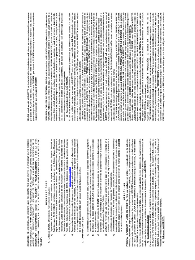 Contrato Dilisa Carta | PDF
