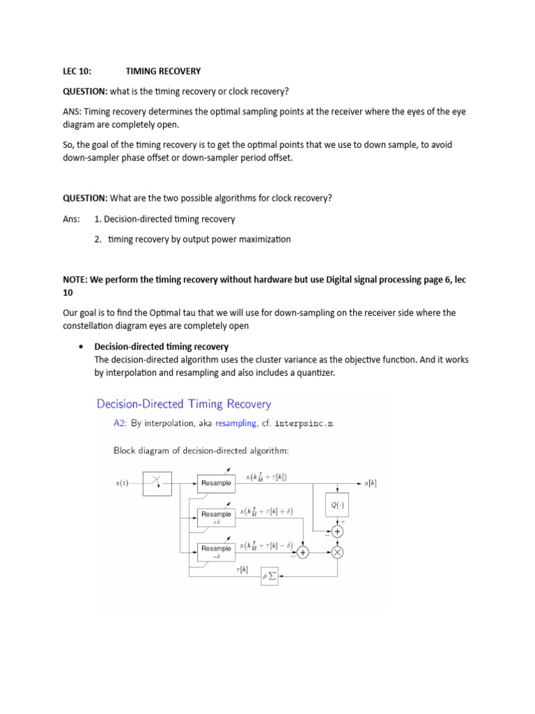 LEC 10 Timing Recovery | PDF