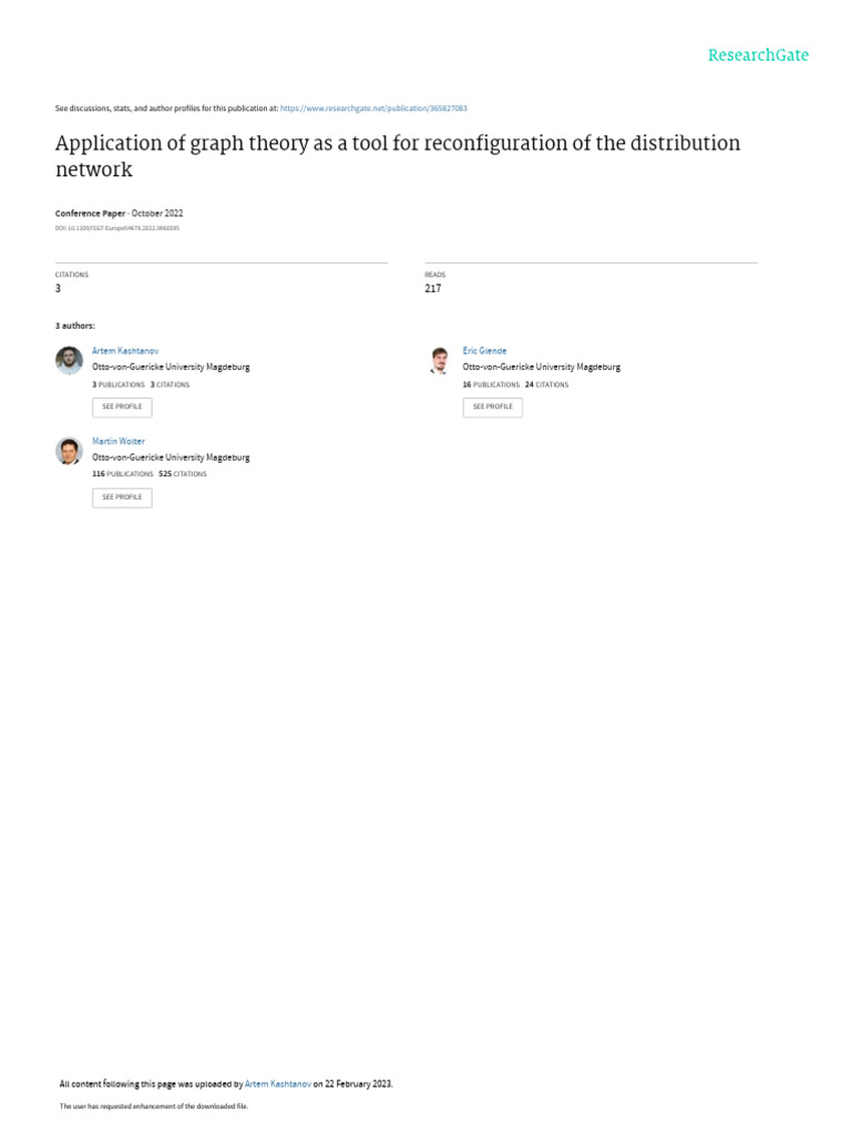 Application of Graph Theory as a Tool for Reconfiguration of the ...
