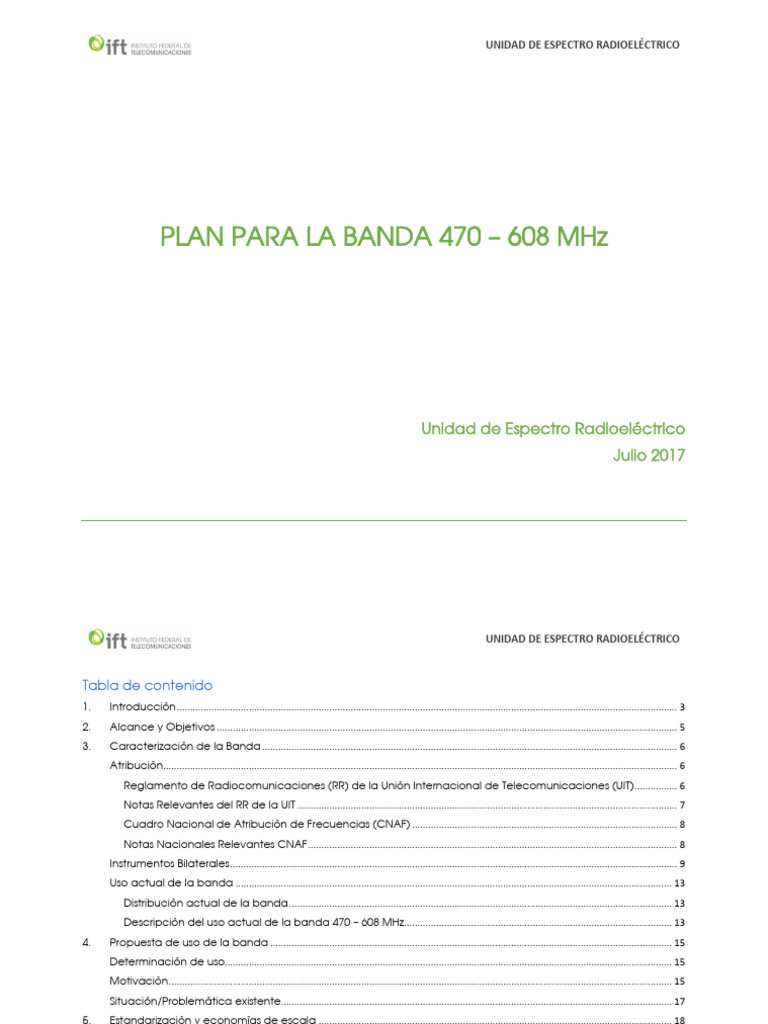 Plan para La Banda 470-608 MHZ | PDF | Televisión | Radio