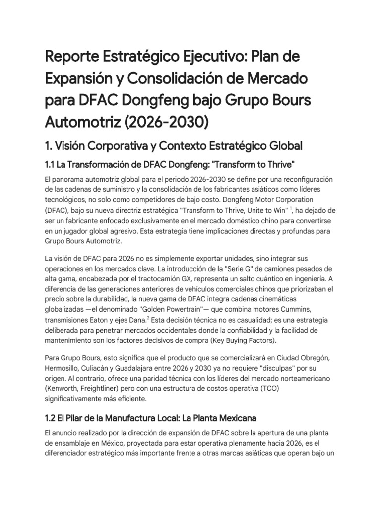 DFAC Dongfeng - Estrategia de Ventas 2026-2030 | PDF | Camión ...
