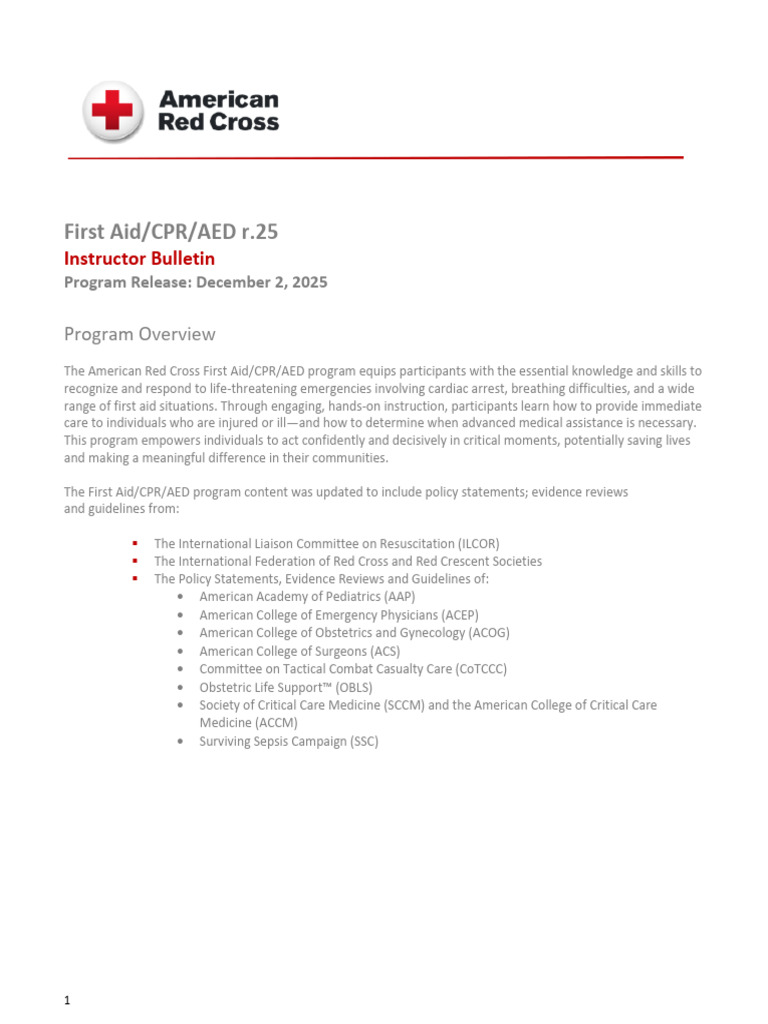 First Aid-CPR-AED Instructor Bulletin | PDF | Naloxone | First Aid