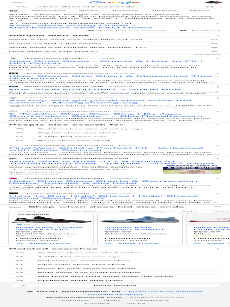 When Does Kid Size Ends - Google Search | PDF | Shoe | Footwear