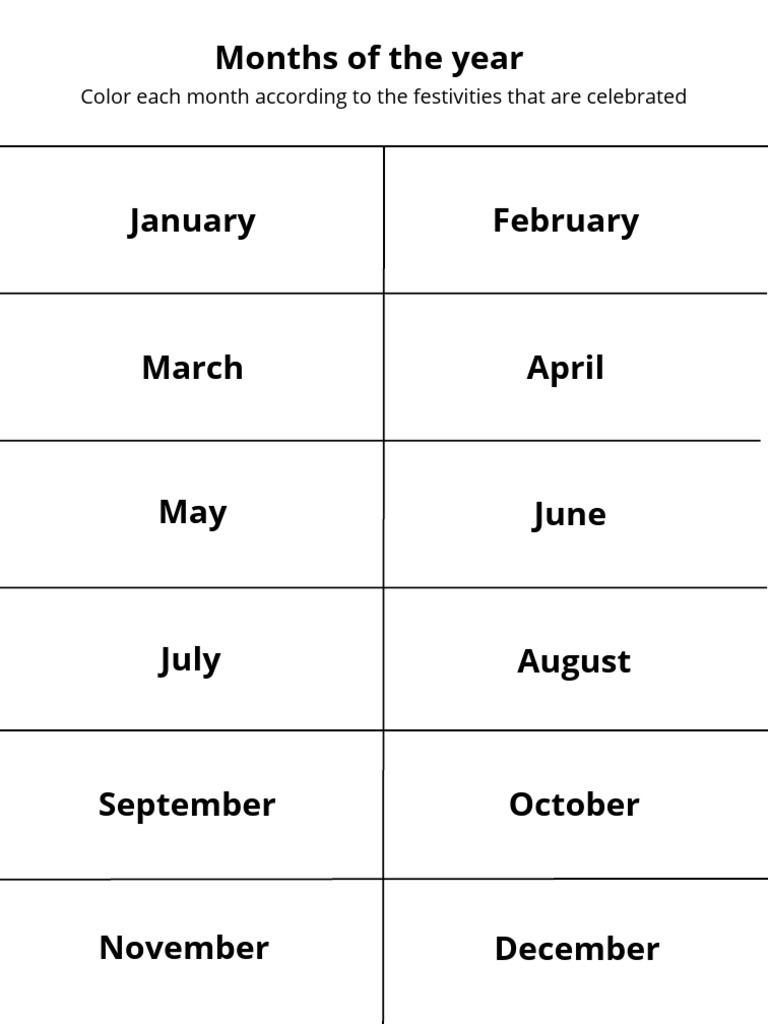 Draw Visual Aid - Months of the Year | PDF