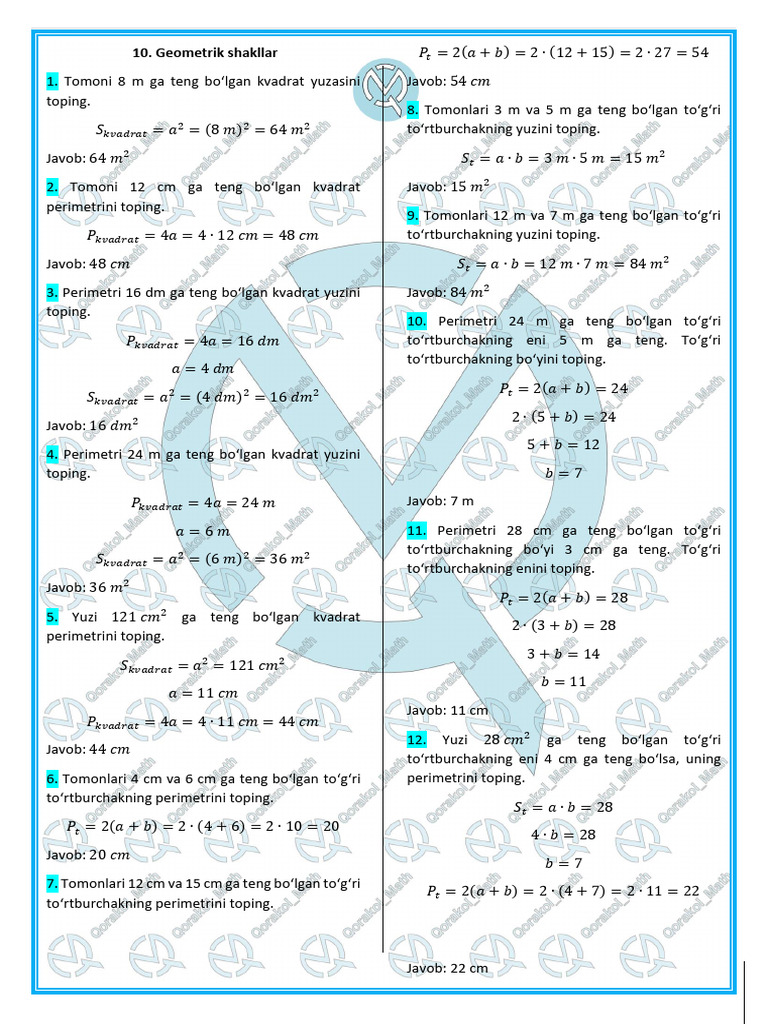 Geometrik Shakllar | PDF