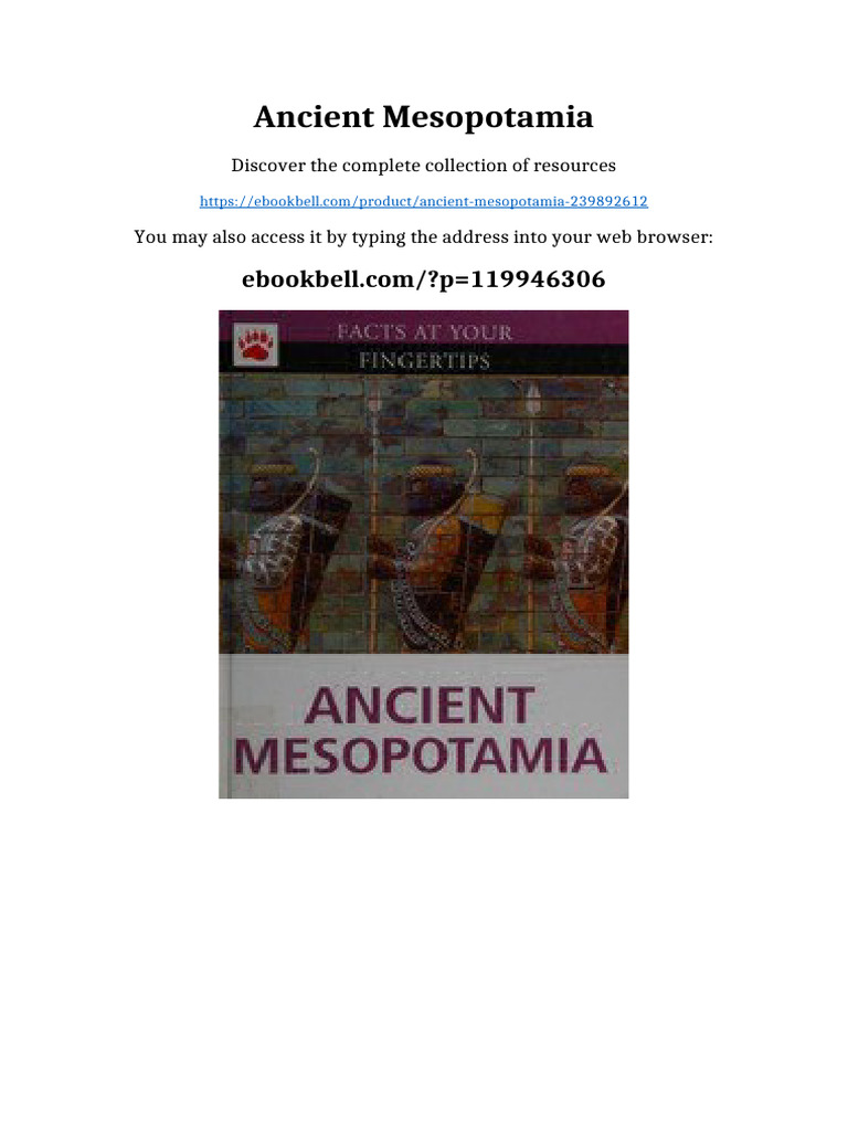 Ancient Mesopotamia Complete Edition | PDF | Property | Intellectual ...