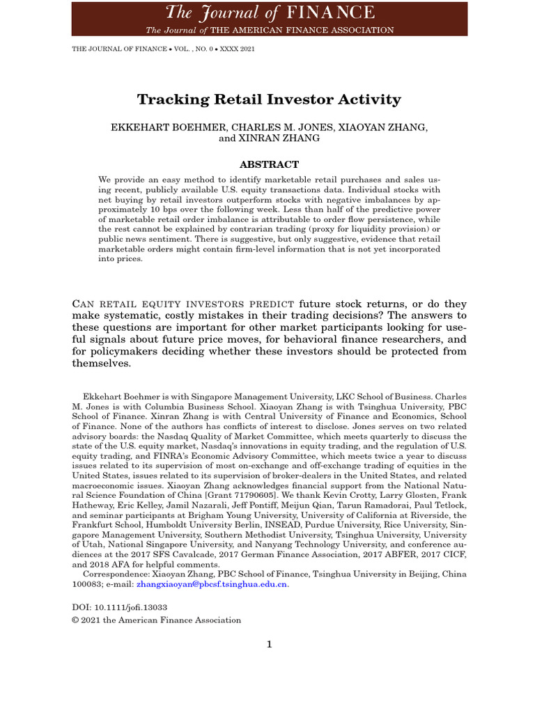 Tracking Retail Investor Activity | PDF | Stocks | Regression Analysis