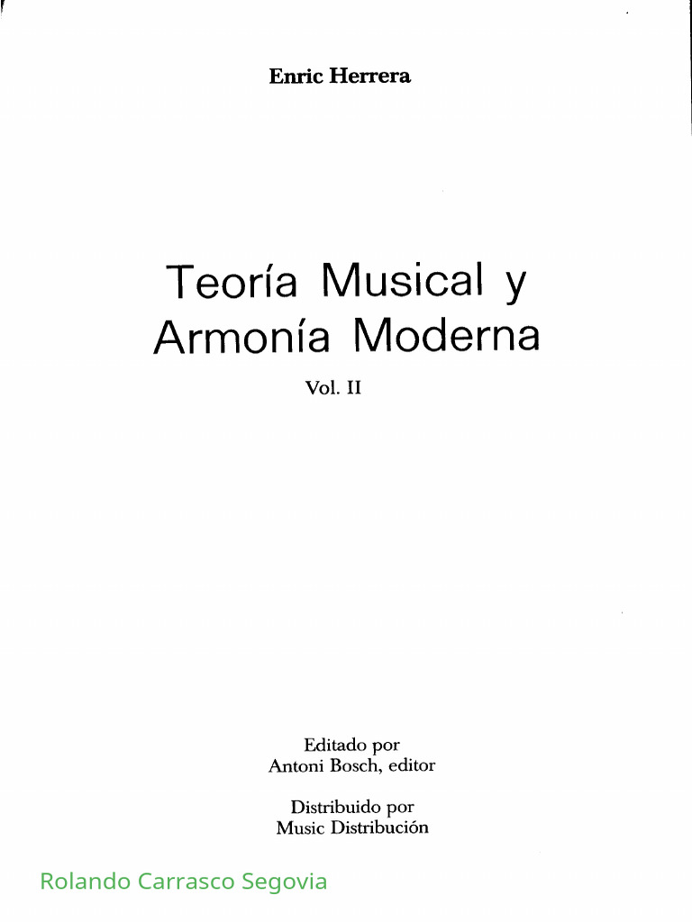Teoria Musical y Armonia Moderna Vol 2 Enric Herrera | PDF