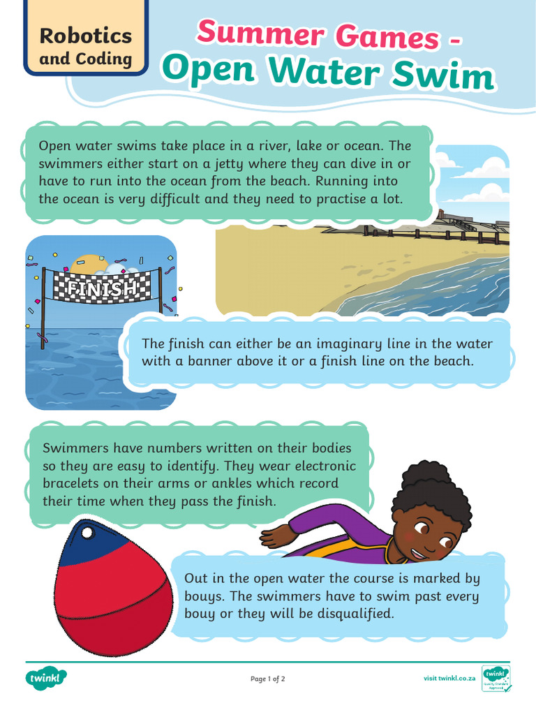 Robotics and Coding Summer Games Open Water Swim Colour | PDF