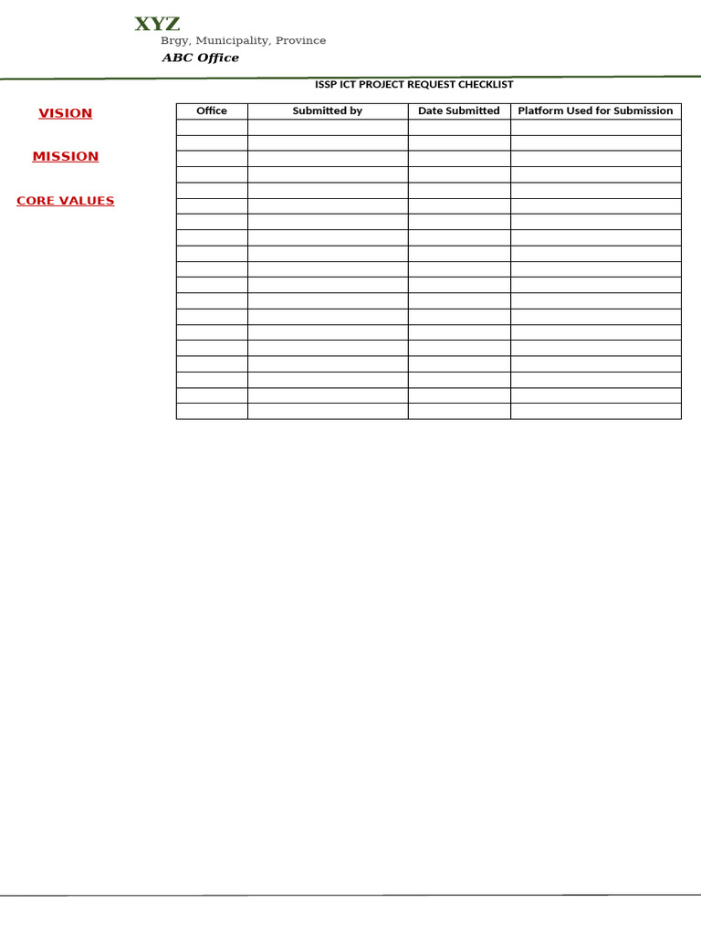 Issp Ict Request Checklist | PDF
