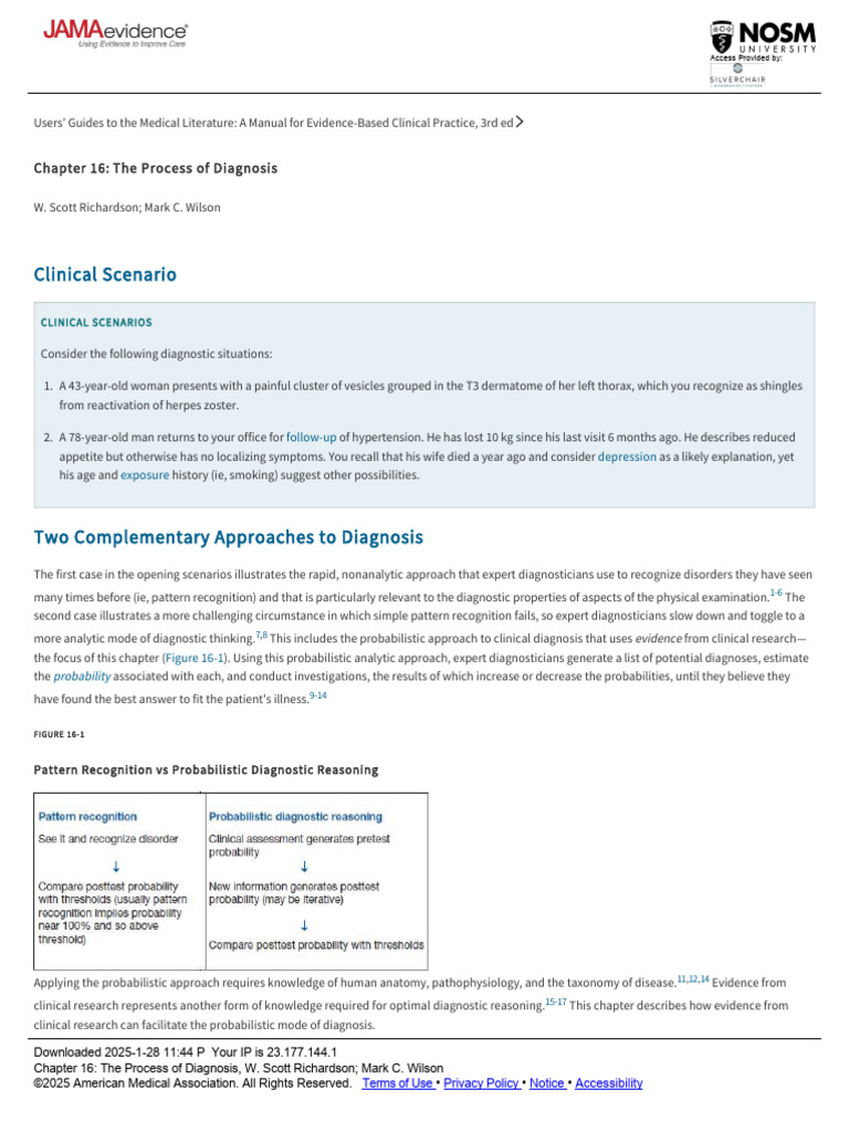 Chapter 16 - The Process of Diagnosis | PDF | Medical Diagnosis ...