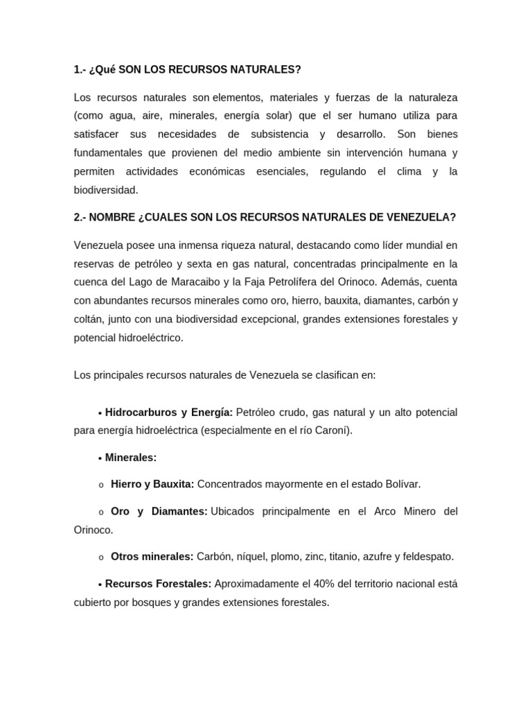 Trabajo Los Recursos Naturales | PDF | Agua | Energía renovable