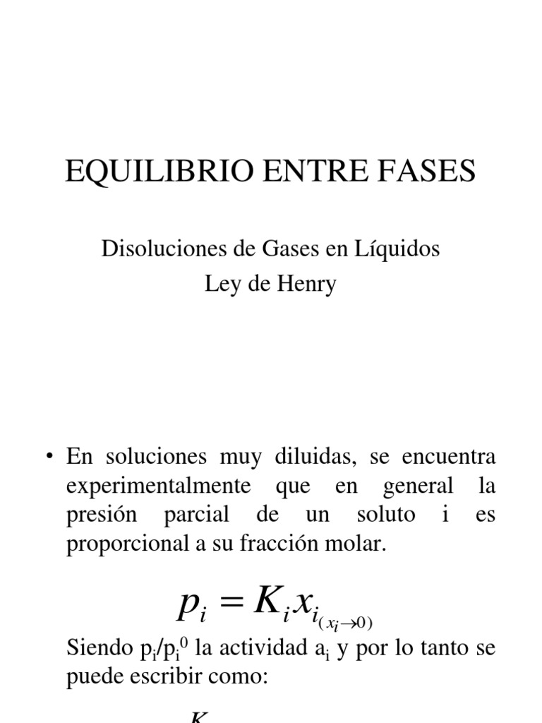 Ley de Henry Gases | PDF