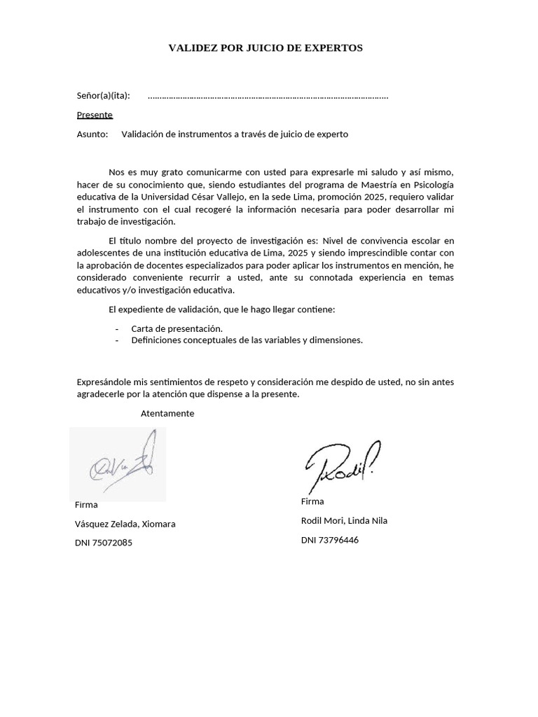 Validez de Experto | PDF | Agresión | Validez (Estadísticas)