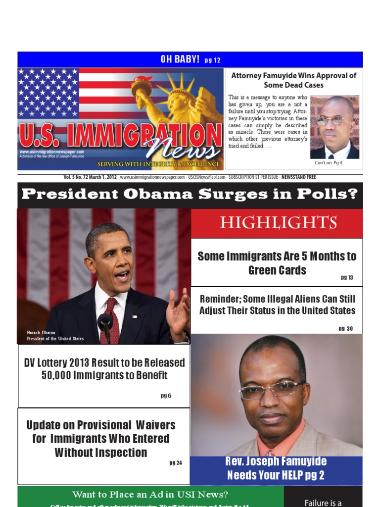 U.S Immigration Newspaper Vol 5 No 71 | Permanent Residence (United ...
