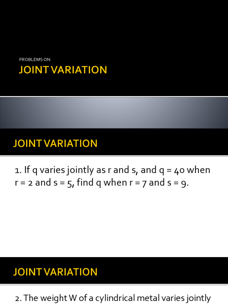Variation 3 Joint PROBLEMS | PDF