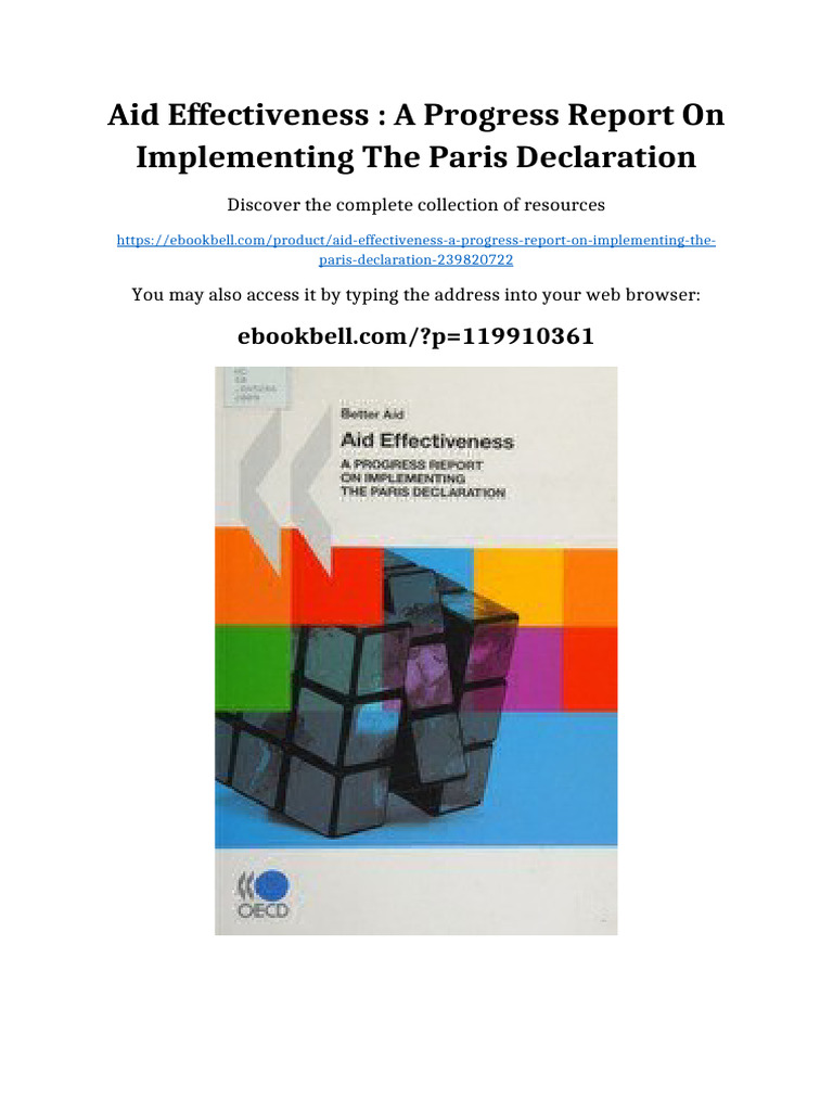 Aid Effectiveness: A Progress Report On Implementing The Paris ...