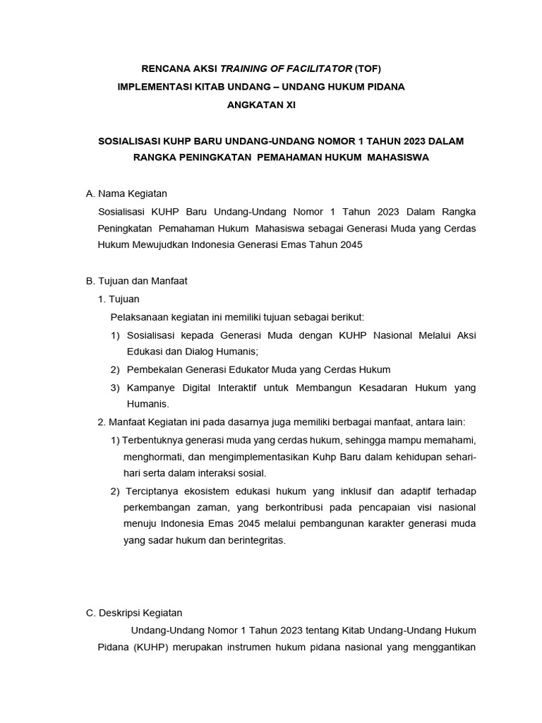 Leni-Rencana Aksi Sosial KUHP BARU 2025 | PDF
