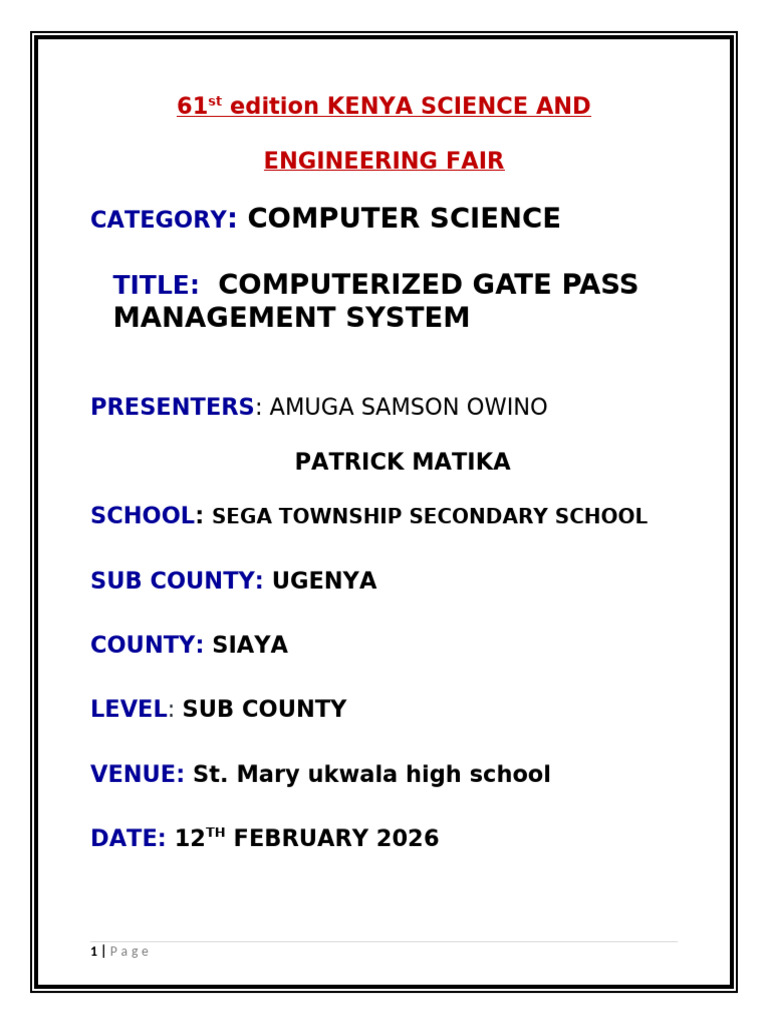 Gate Pass | PDF | Usability | Computer Security