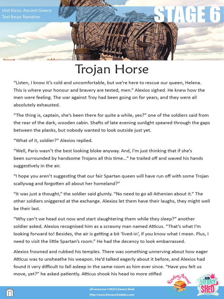 Trojan Horse Stage 6 Comprehension - Comprehension Pack | PDF