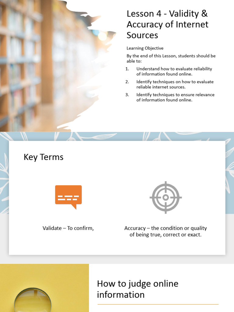 Validity & Accuracy of Internet Sources | PDF | Accuracy And Precision ...