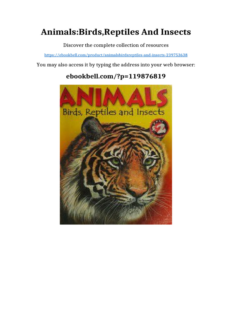 Animals:Birds,Reptiles and Insects all chapters available | PDF ...