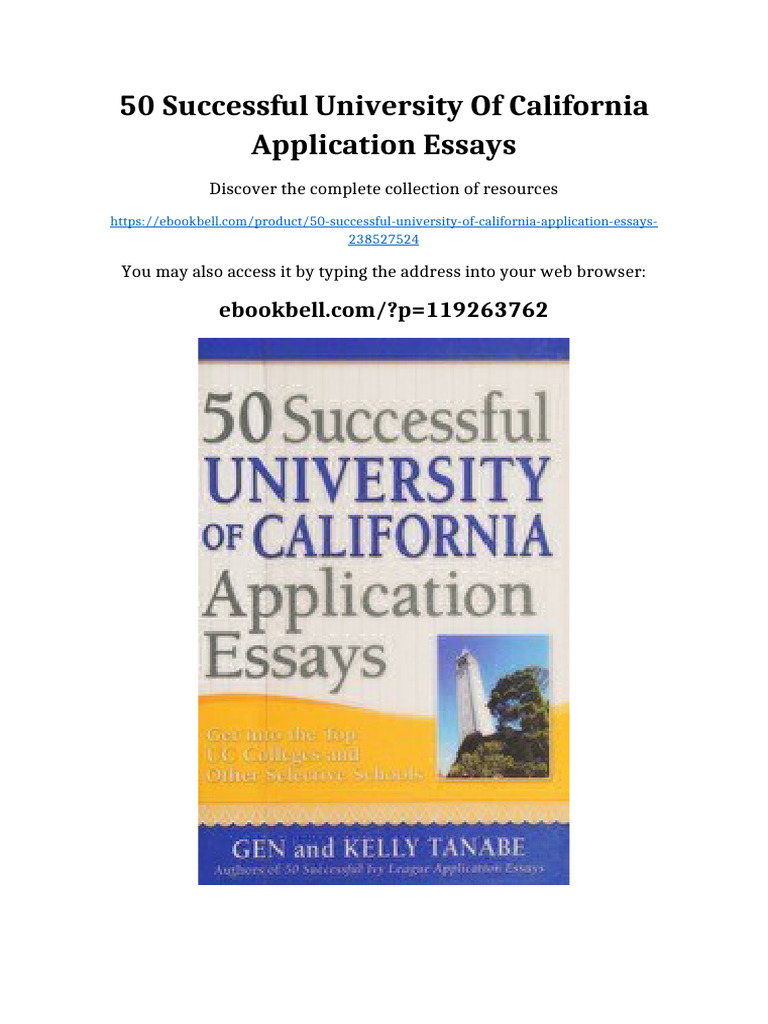50 Successful University of California Application Essays Sample | PDF ...