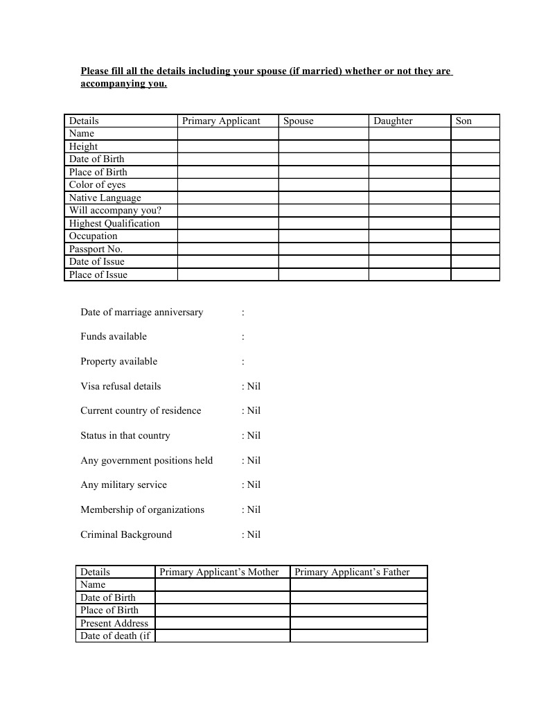 Comprehensive Applicant Information Form | PDF | Social Science | Law