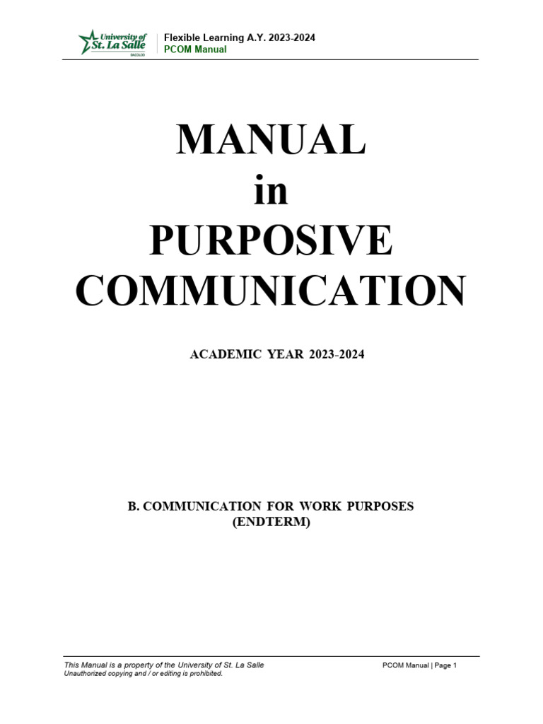 PCOM Manual Work Endterm 1 | PDF | Communication | Job Satisfaction