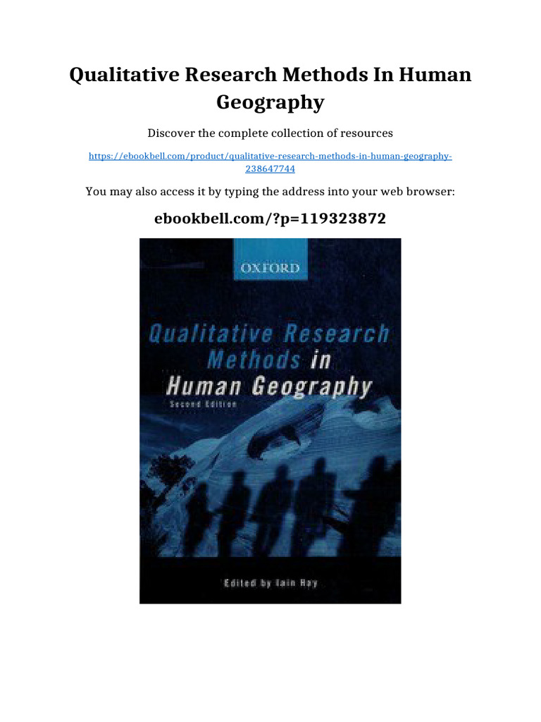 Qualitative Research Methods in Human Geography No Waiting Time | PDF ...