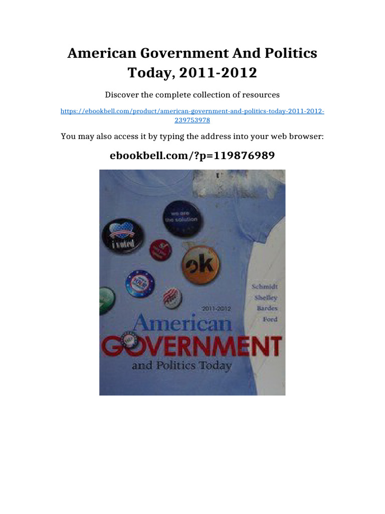 American government and politics today, 2011-2012 full | PDF | Cloud ...