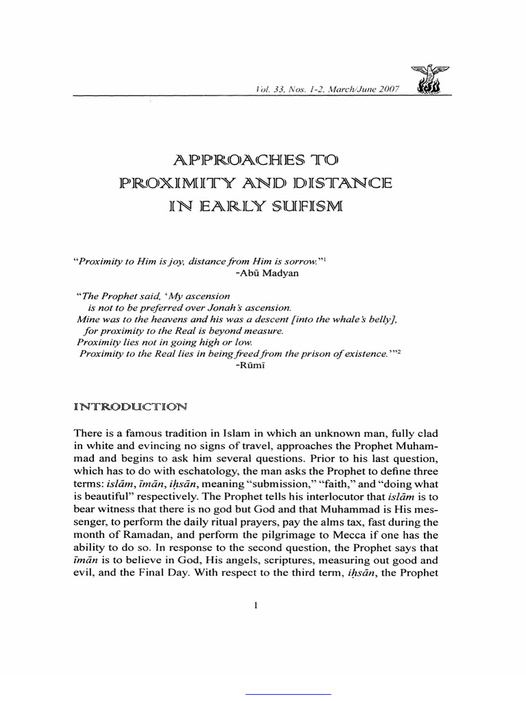 Mohammed Rustom - Approaches To Proximity and Distance in Early Sufism ...