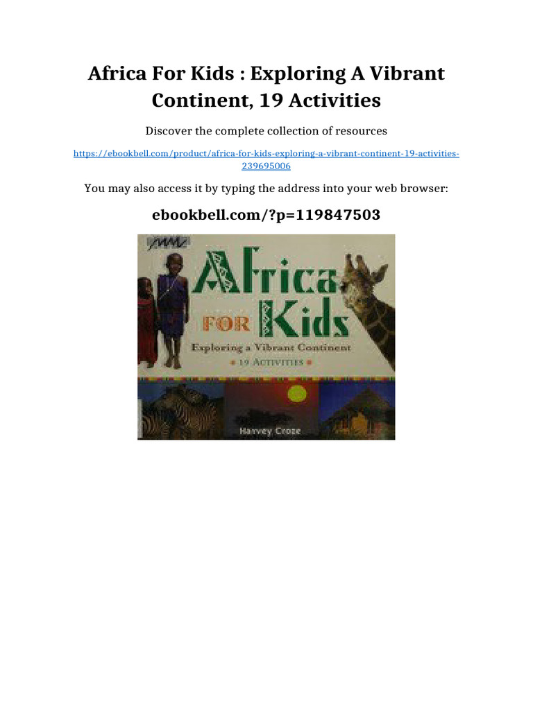 Africa For Kids: Exploring A Vibrant Continent, 19 Activities Complete ...