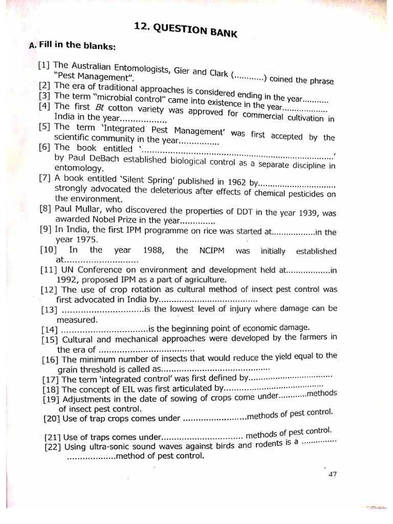 Ipm Manual Mcqs | PDF
