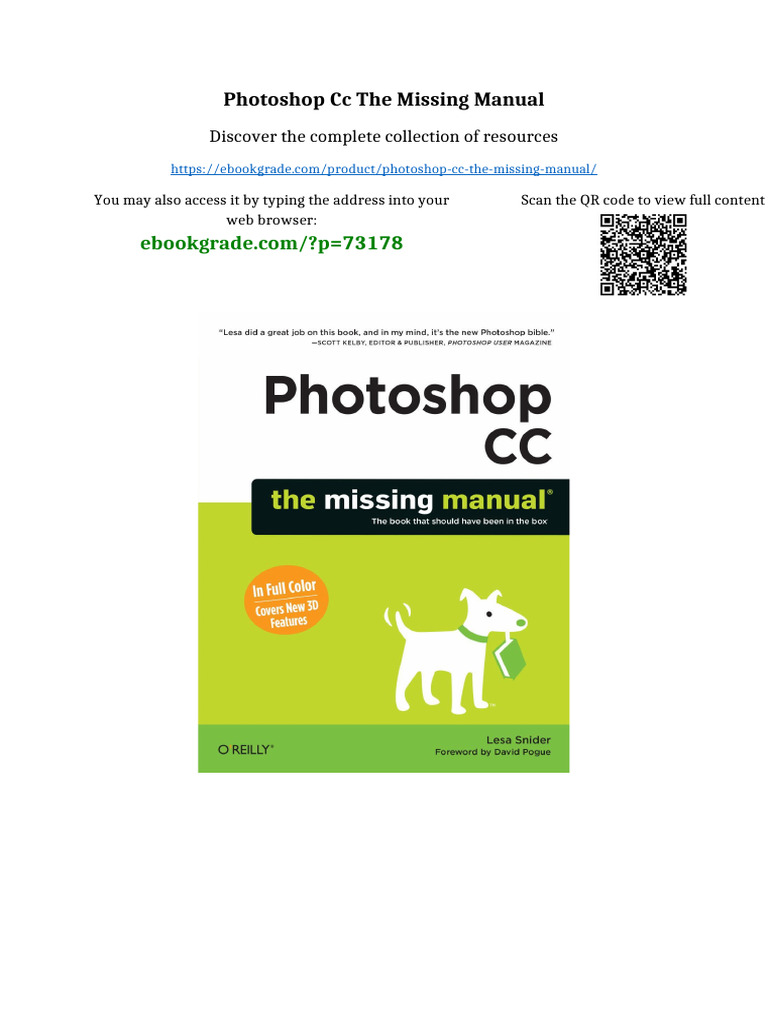 Photoshop CC The Missing Manual Available All Format | PDF ...