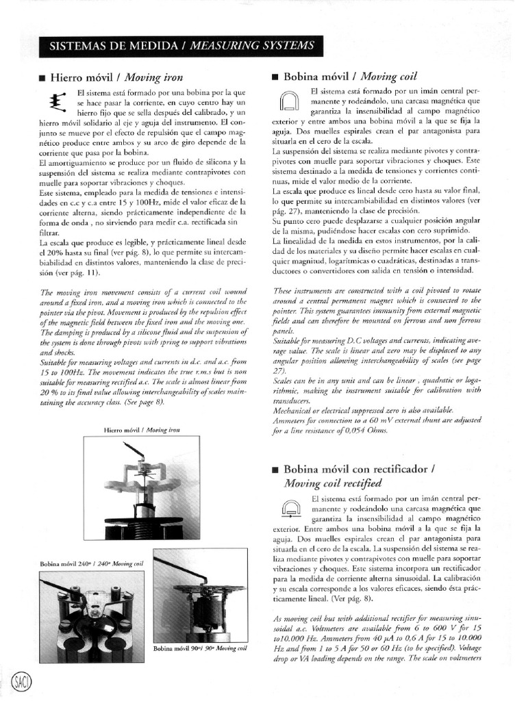 Saci - Analogue Meters - Measurement Systems (Pages 3-4-5) | PDF