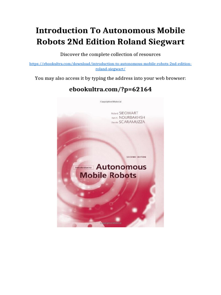 Introduction To Autonomous Mobile Robots 2nd Edition Roland Siegwart ...