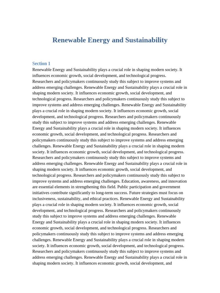 Renewable Energy and Sustainability Set2 | PDF | Sustainability ...
