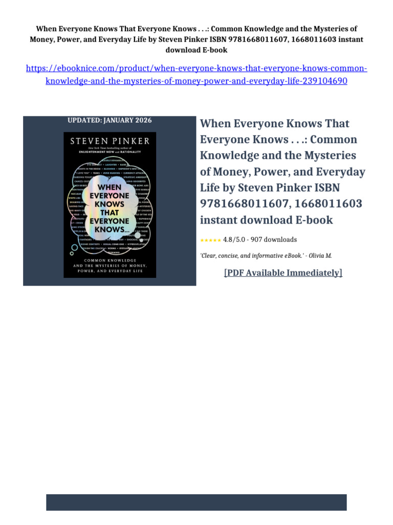 When Everyone Knows That Everyone Knows . . .: Common Knowledge and the ...
