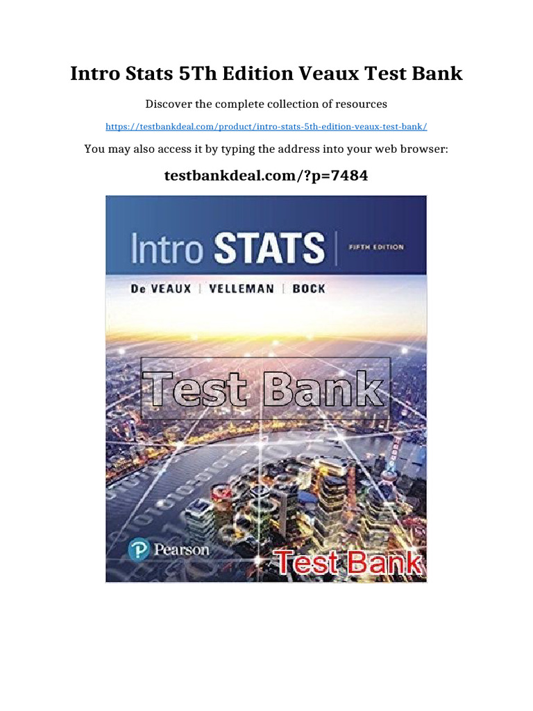 Intro Stats 5th Edition Veaux Test Bank Available All Format | PDF ...