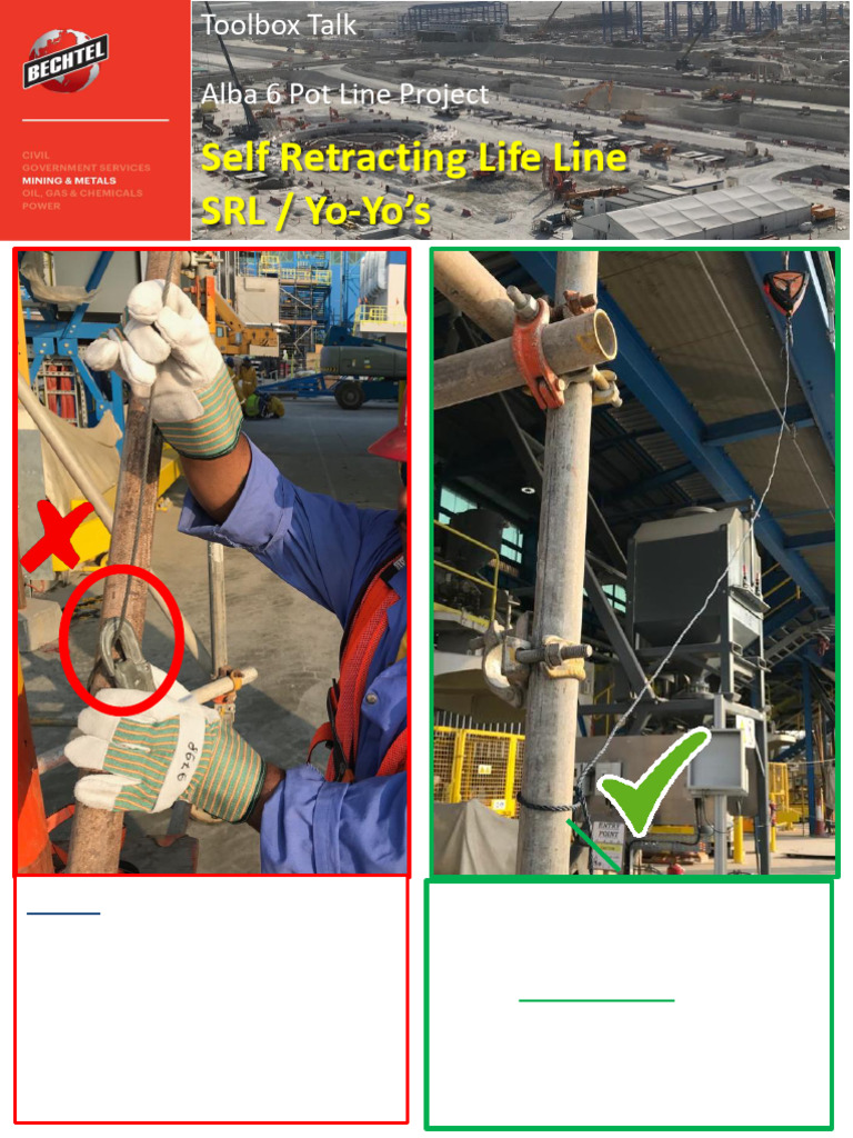 Toolbox Talk - Self Retracting Life Line | PDF