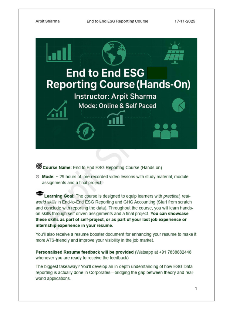 End To End ESG Reporting | PDF