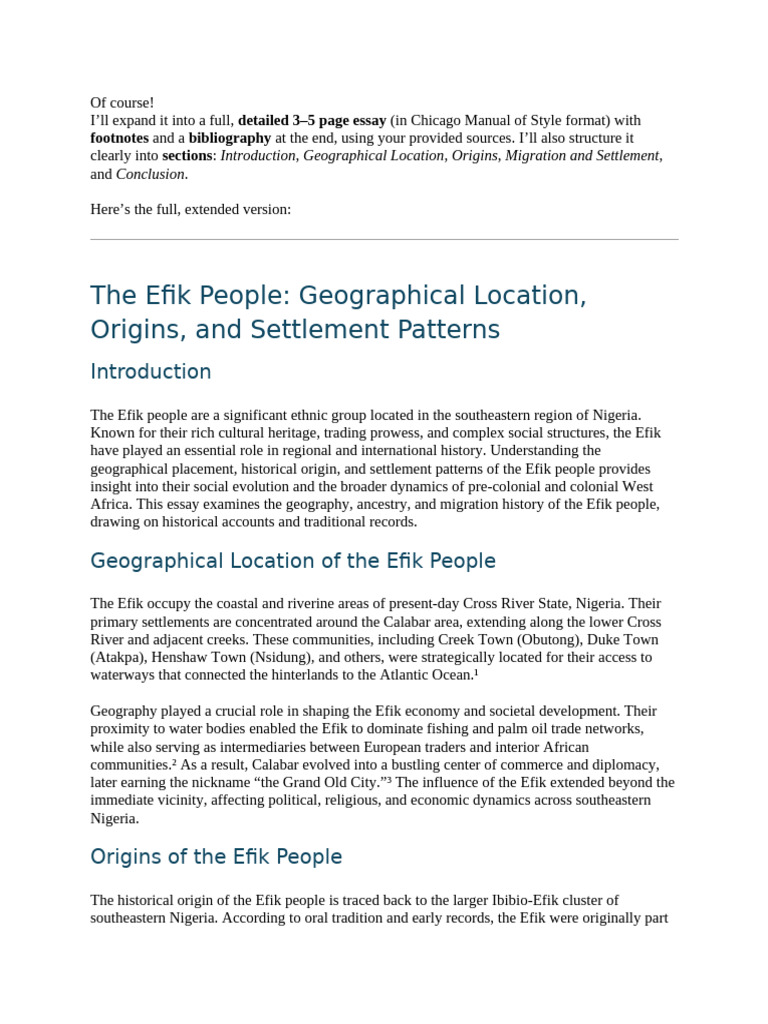 Chapter 2 of The Efik Culture and People | PDF