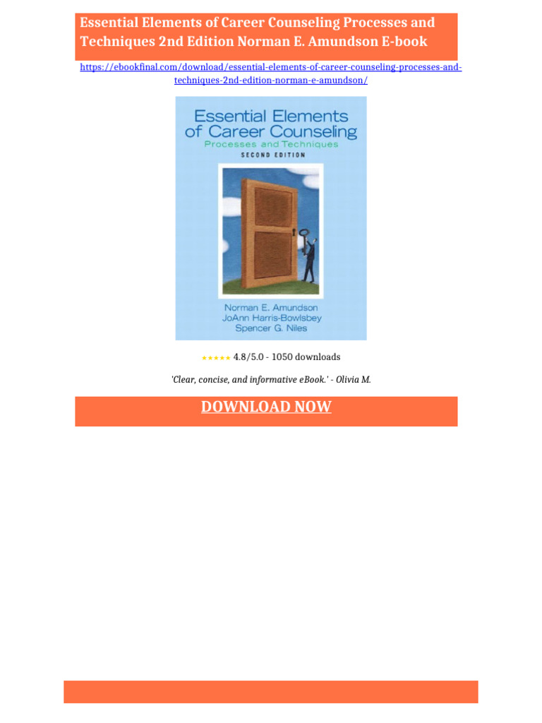 Essential Elements of Career Counseling Processes and Techniques 2nd ...